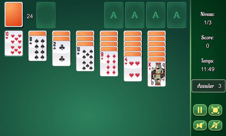 Solitaire classique, un jeu de couleurs et de séquences